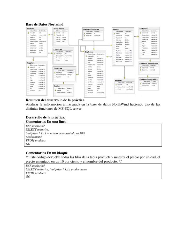 Practica Base Northwind | PDF | SQL | Tabla (base de datos)