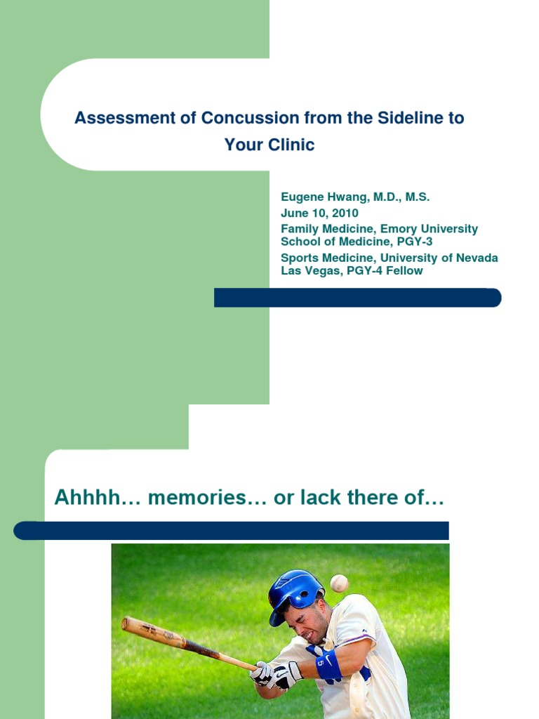 Concussion PPT June 20101 | PDF | Concussion | Clinical Medicine