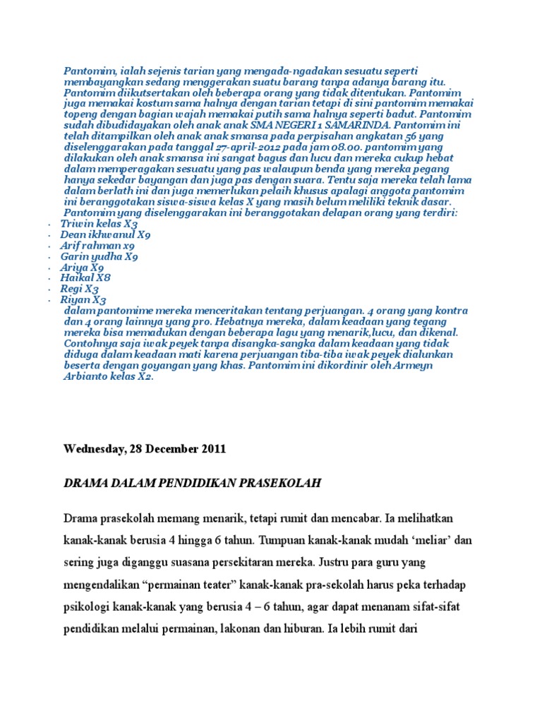 22+ Contoh Naskah Pantomim Singkat 2 Orang - Chika Ciku