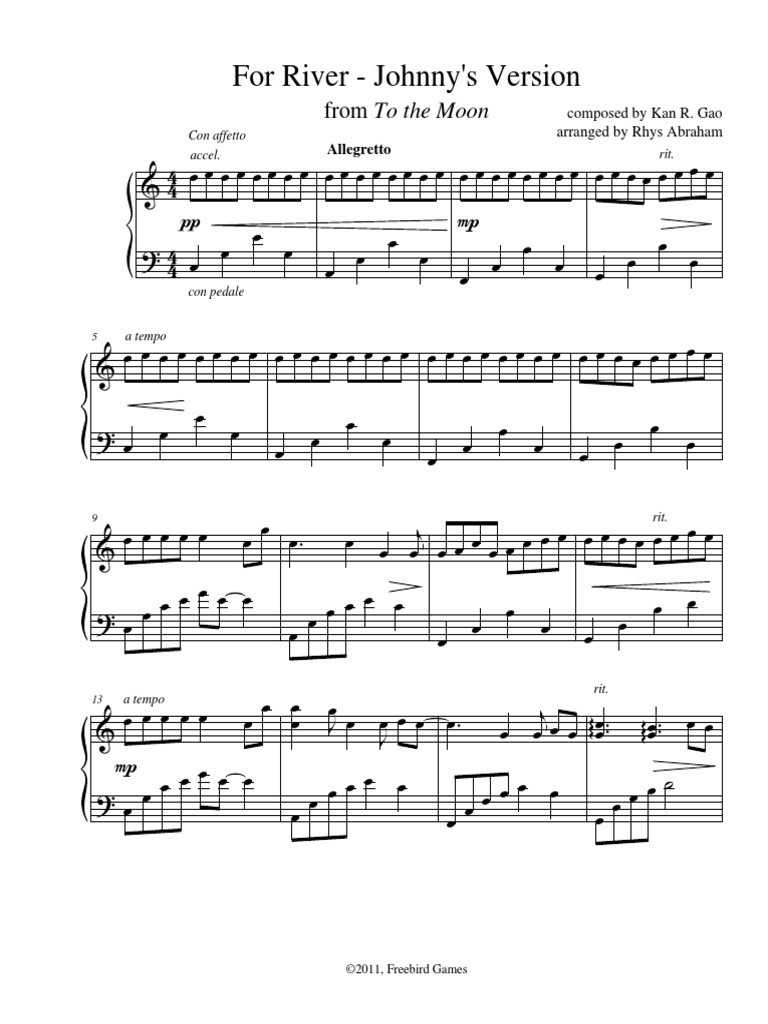To The Moon - For River Sheet Music | PDF | Poétique (discipline ...