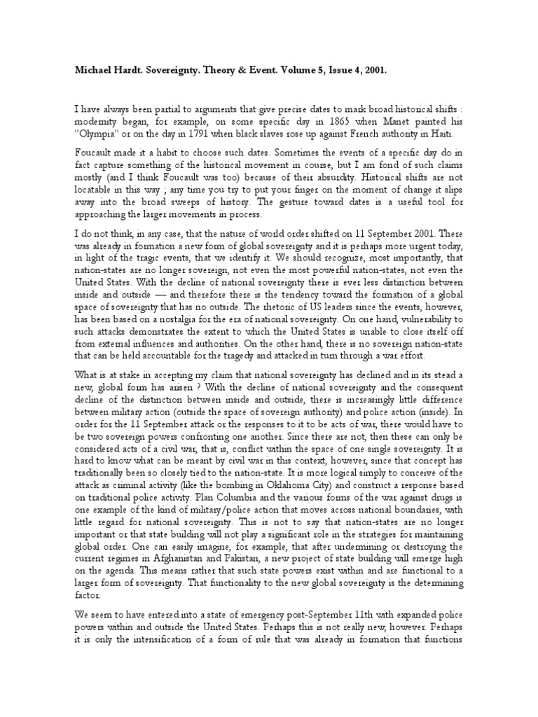Global Sovereignty Post-9/11 Analysis | PDF | Sovereignty | Nation State