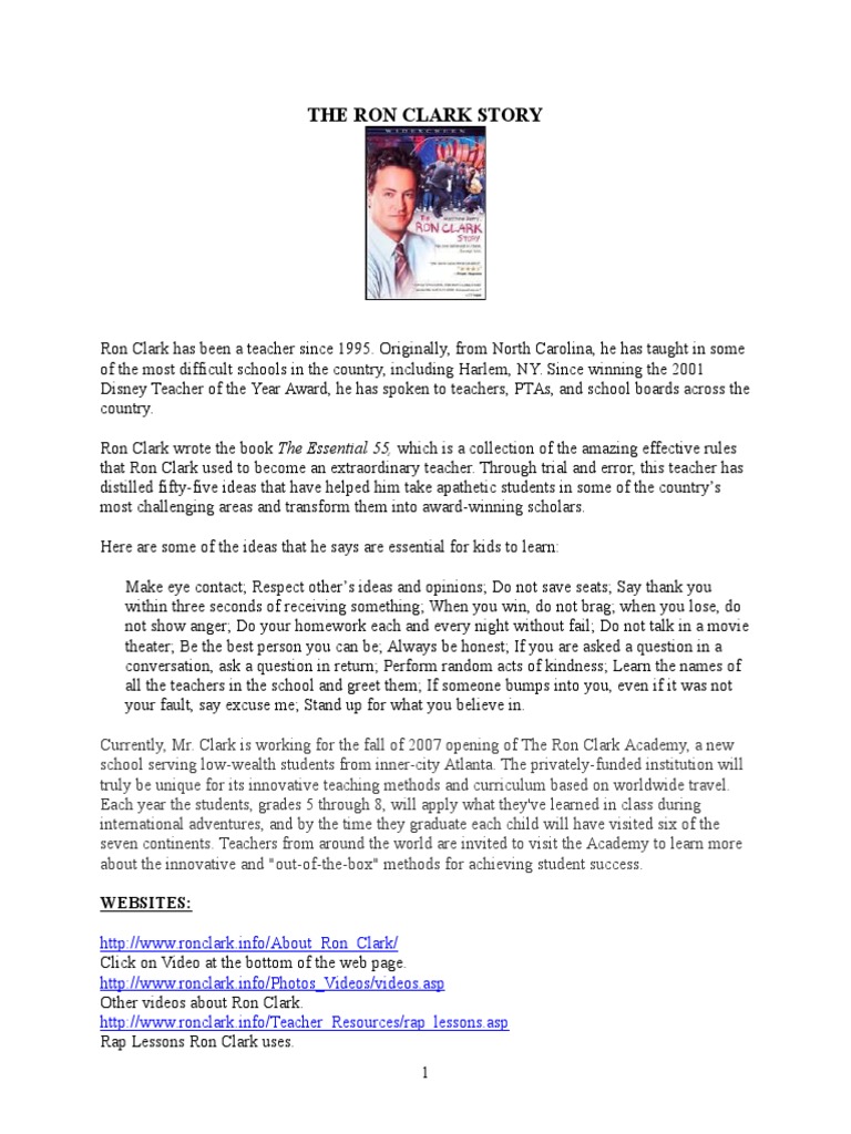 The Ron Clark Story | PDF | Traditions | Sharing