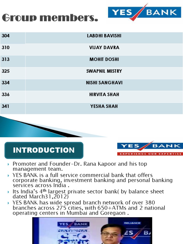 Overview of YES BANK Services and Vision | PDF | Banks | Investment Banking