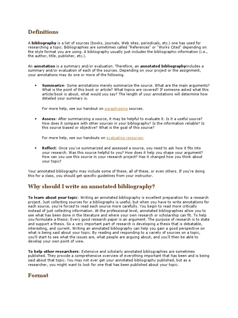 APA Reference List and Annotated Bib Guidline | PDF | Digital Object ...