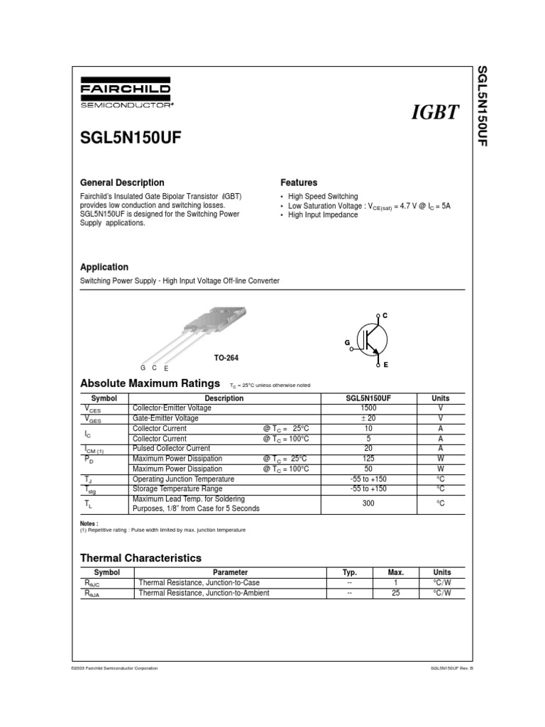 IGBT Datasheet | PDF | Semiconductors | Manufactured Goods