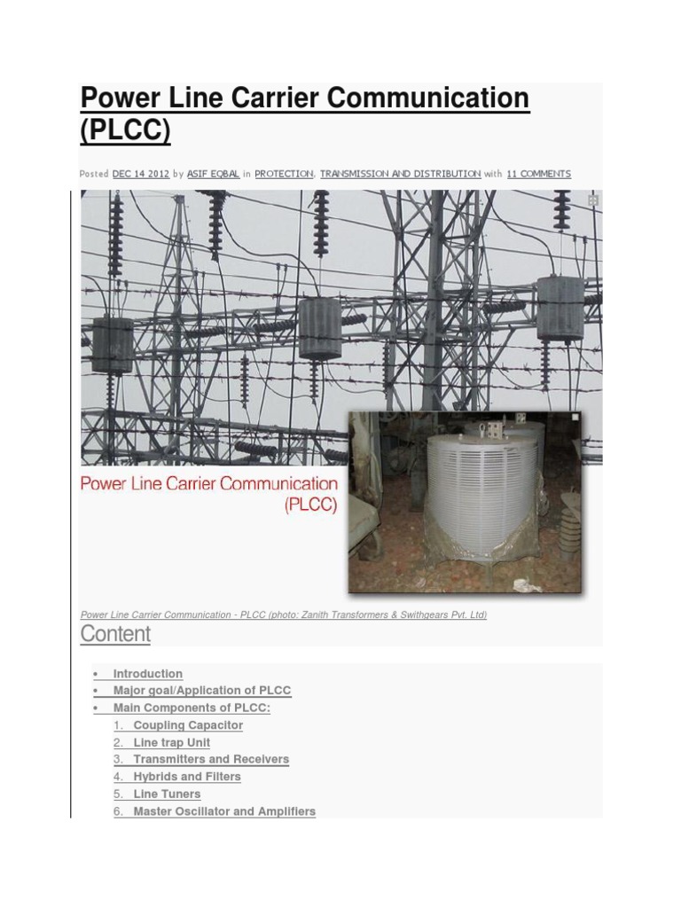 Power Line Carrier Communication Pdf Signal To Noise Ratio Decibel
