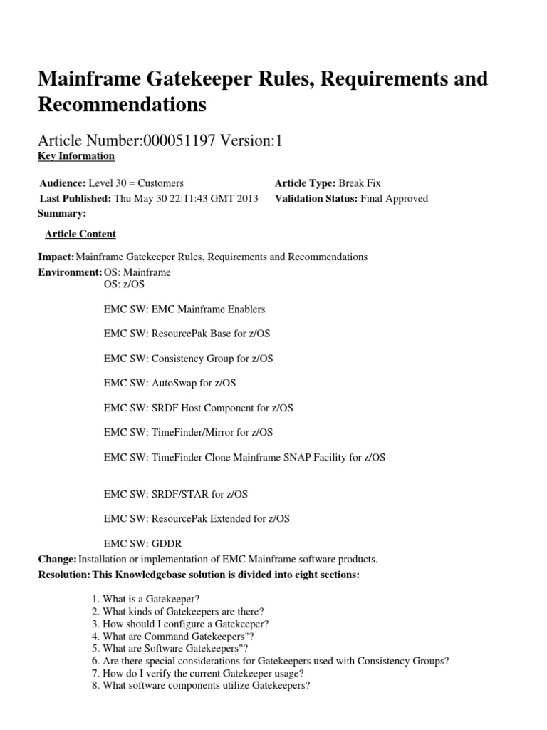 Symmetrix Gatekeeper | PDF | Mainframe Computer | Operating System