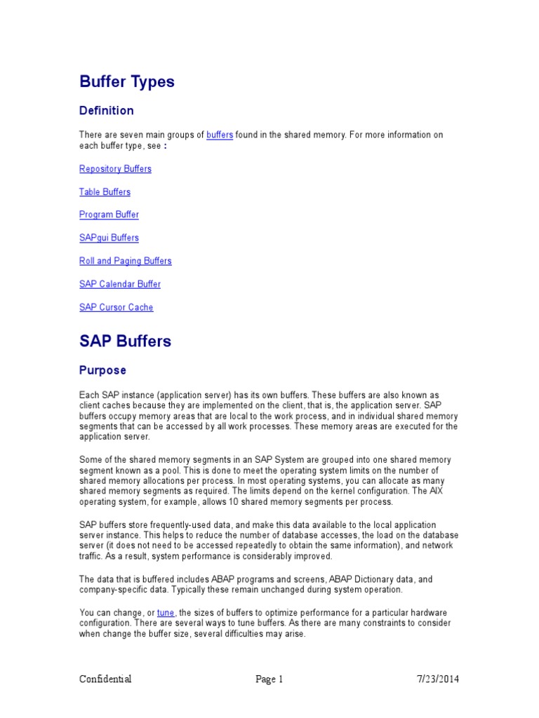 An In-Depth Examination of SAP Buffer Types, Components, Tuning, and ... An In-Depth Examination of SAP Buffer Types, Components, Tuning, and ...