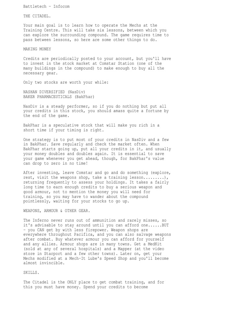 BattleTech, The Crescent Hawk's Inception | PDF | Espionage | Military