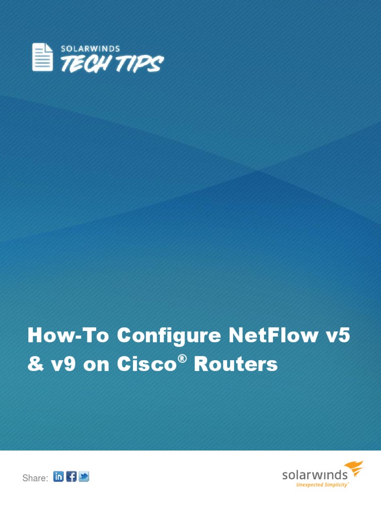 Configure Netflow On Cisco Routers Pdf Router Computing Computer Network