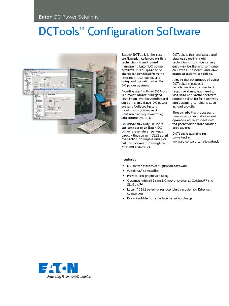Dctools™ Configuration Software: Eaton DC Power Solutions | Download ...