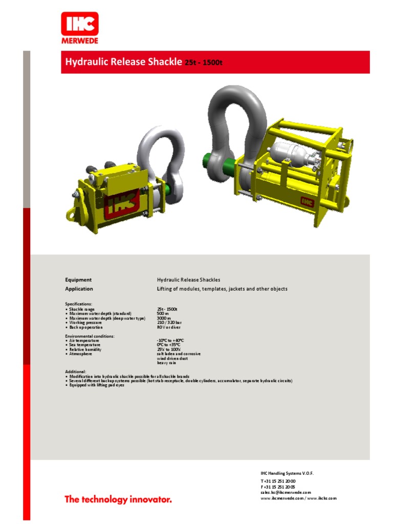 Hydraulic Release Shackle | PDF | Offshore Wind Power | Underwater Diving