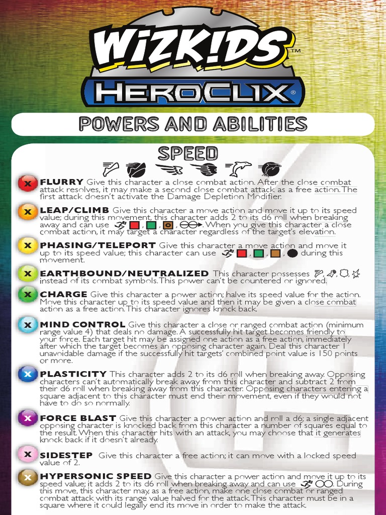 2014 HeroClix Powers and Abilities Card | PDF | Leisure