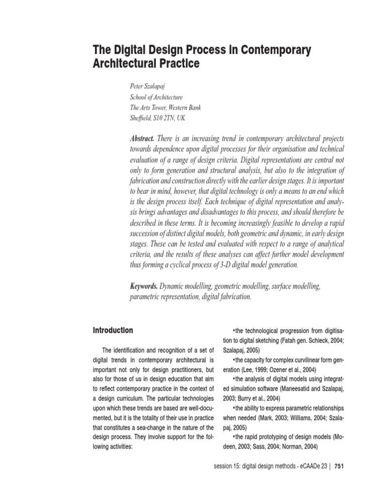 Digital Design in Architecture Today | PDF | Computer Aided Design ...