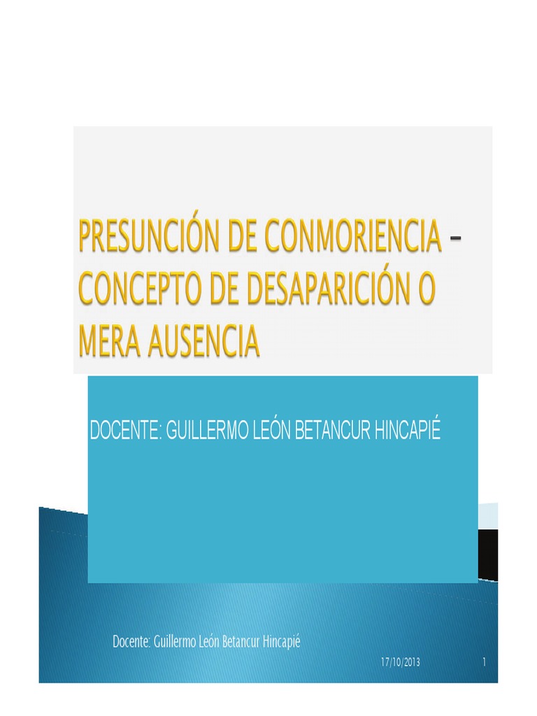 2-Presuncion de Conmoriencia | PDF | Herencia | Estatuto de limitaciones