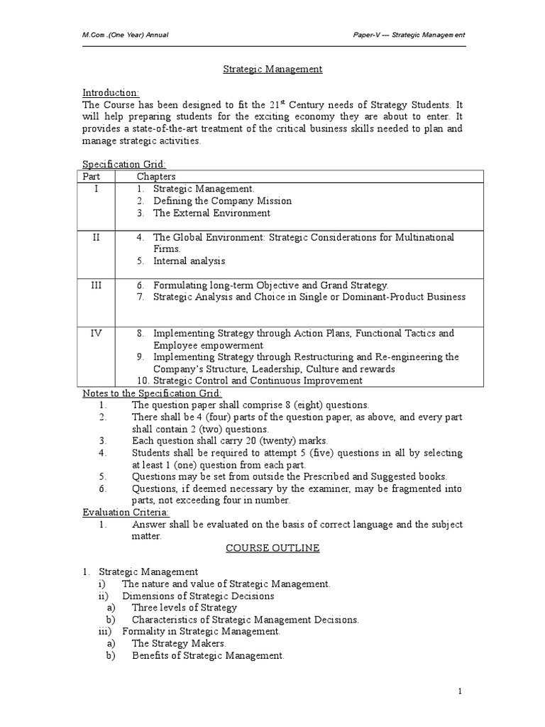 Strategic Management | PDF | Strategic Management | Leadership