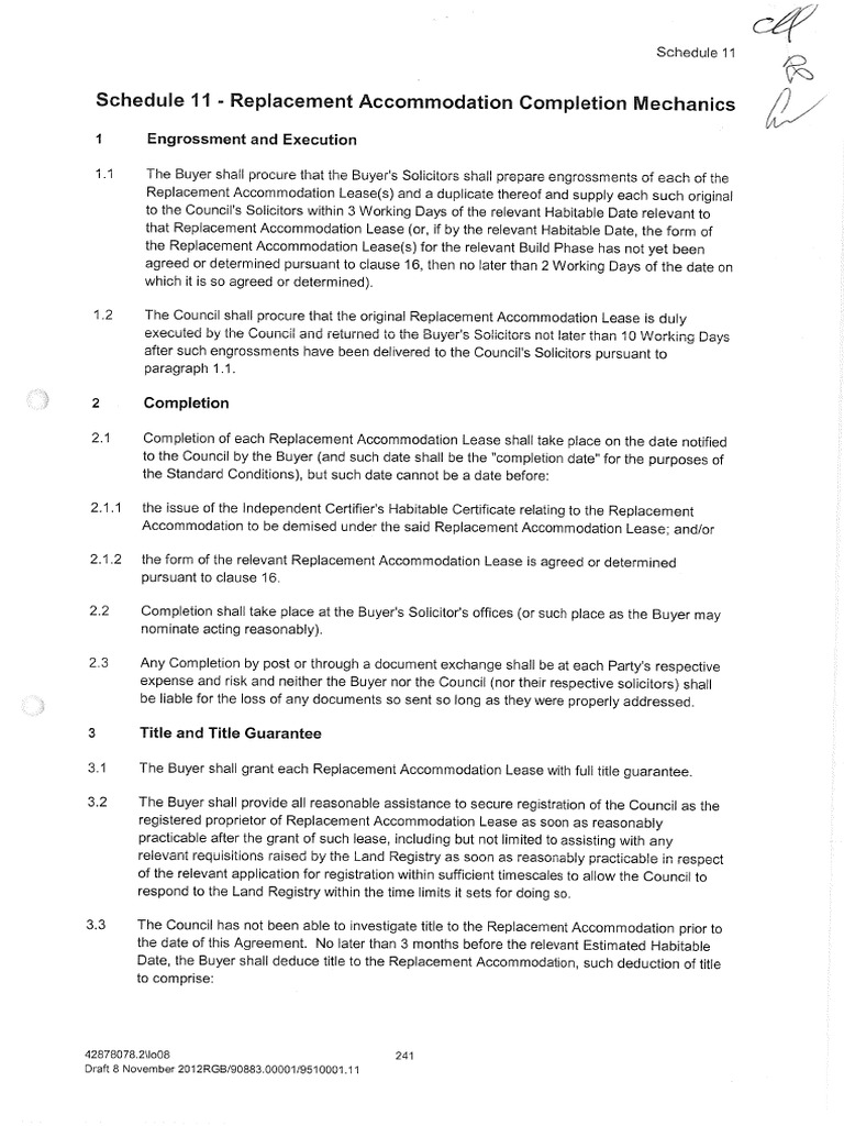 CLSA Schedule 11 | PDF | Leasehold Estate | Lease