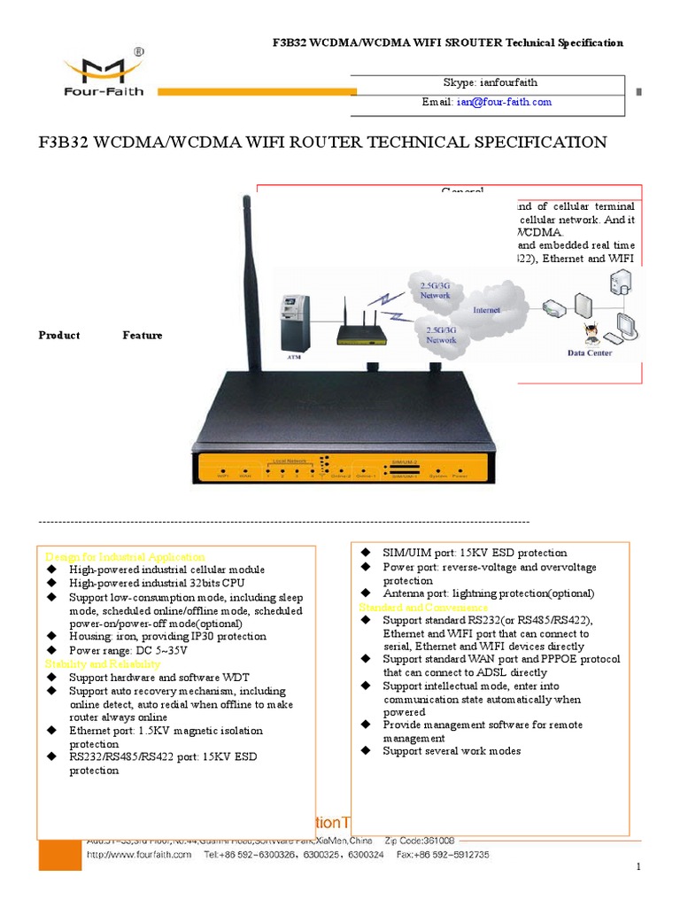 f3b32 Wcdma&Wcdma Wifi Router Specification | PDF | Wi Fi | Internet ...