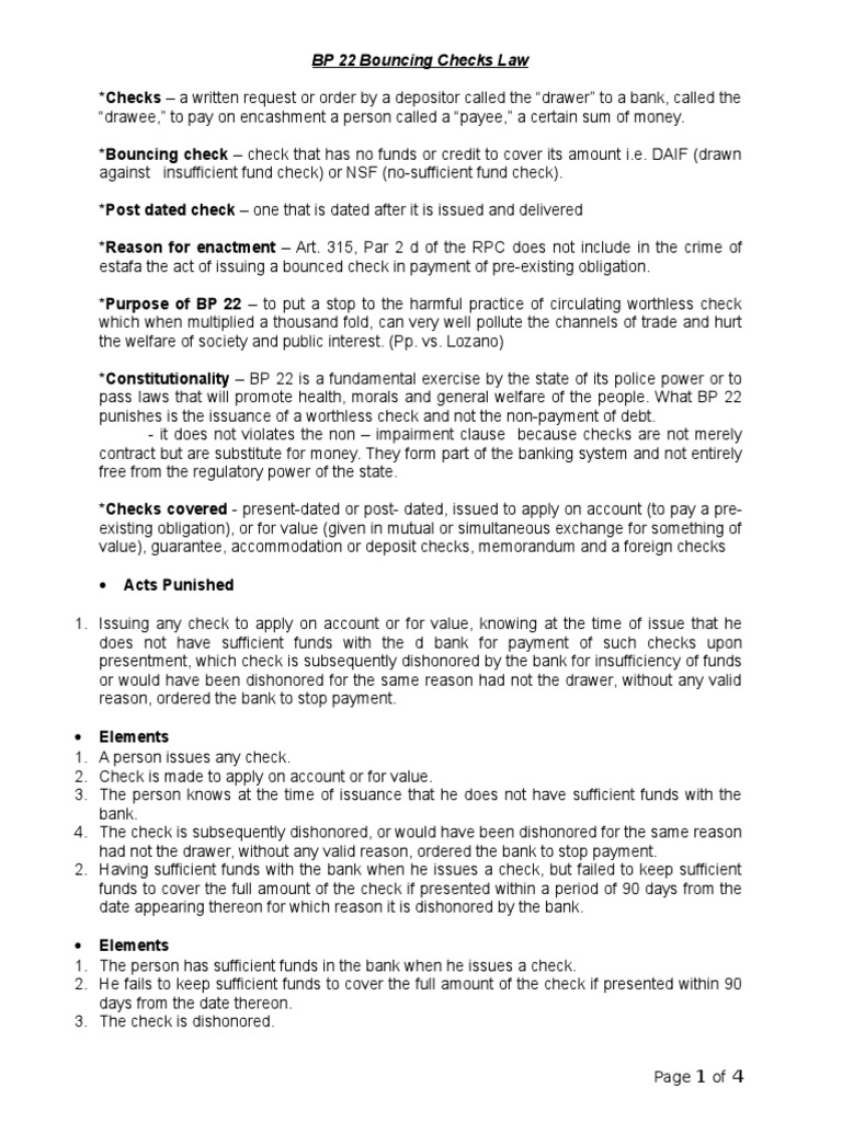 BP 22 Bouncing Checks Law | PDF | Cheque | Crime & Violence