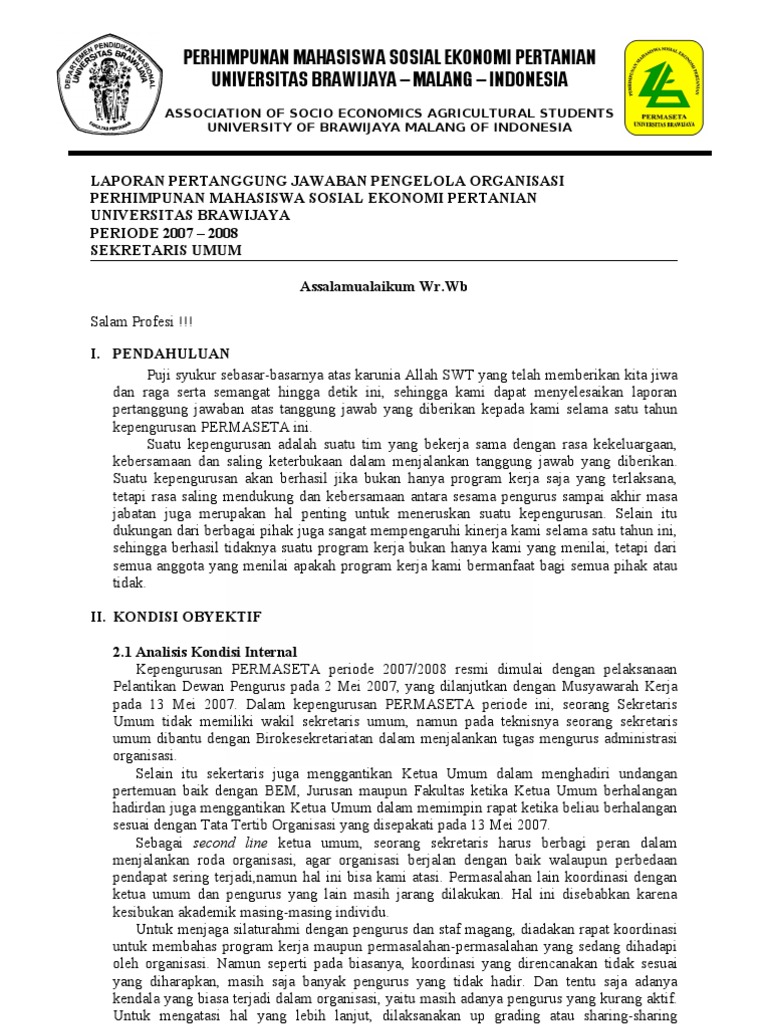 LPJ Sekum Revisi | PDF