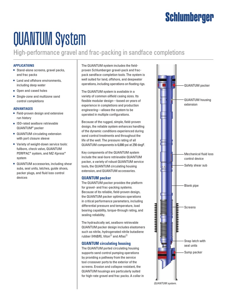 Quantum Frac Gravel Pack System | PDF | Hydraulic Fracturing | Valve