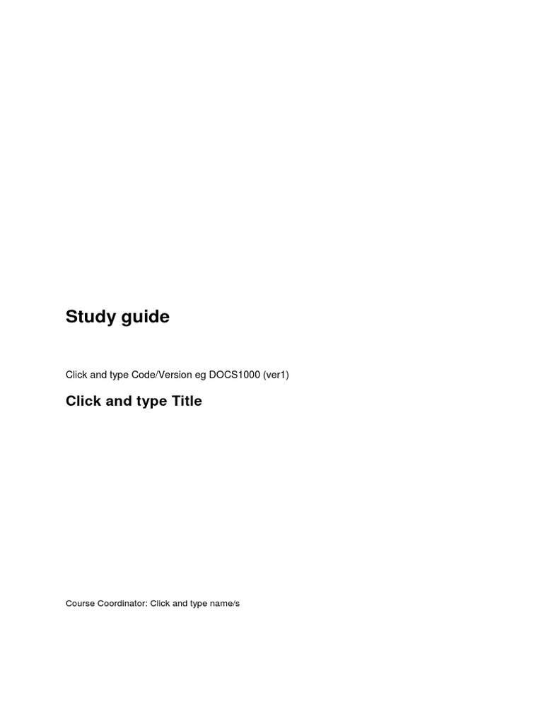 Study Guide Template | PDF | Study Guide | Computing