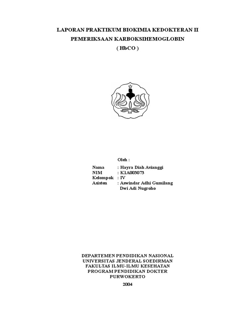 Laporan Biokim Karboksihemoglobin | PDF