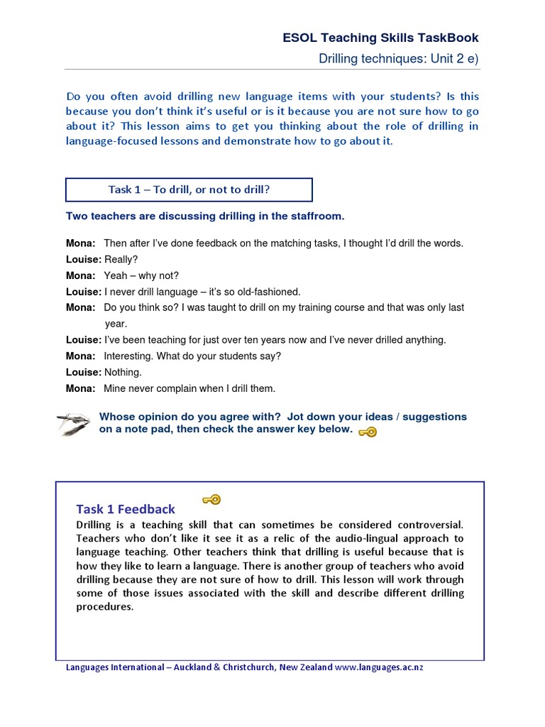 An Analysis of Drilling Techniques for Language Teaching | PDF ...