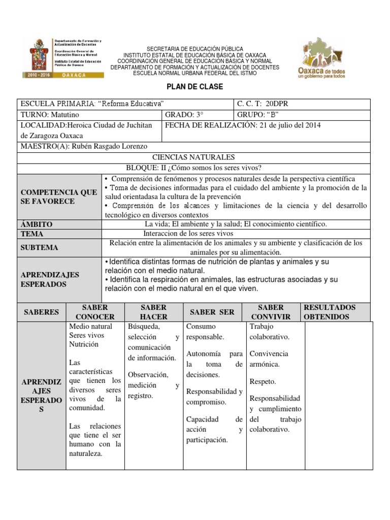 Planeacion Del Tercer Grado de Ciencias Naturales | Educación primaria ... Planeacion Del Tercer Grado de Ciencias Naturales | Educación primaria ...