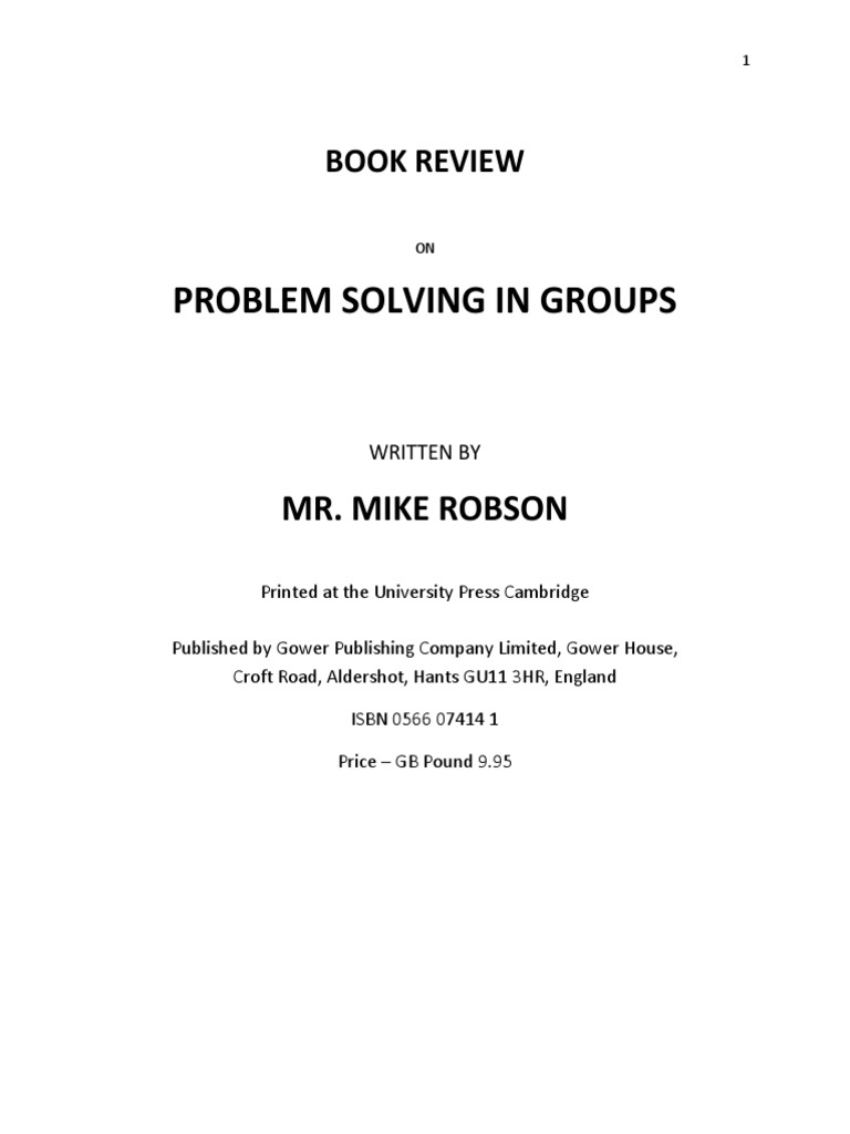 Group Problem Solving Techniques | PDF | Scientific Method | Thought