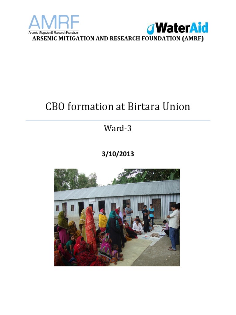 Report On CBO Formation | Download Free PDF | Business