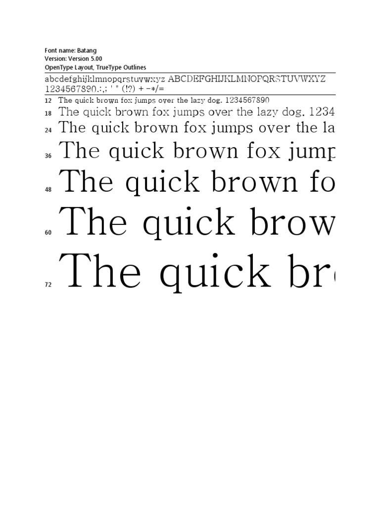 Batang & BatangChe & Gungsuh & GungsuhChe (TrueType) | PDF | Typefaces ...