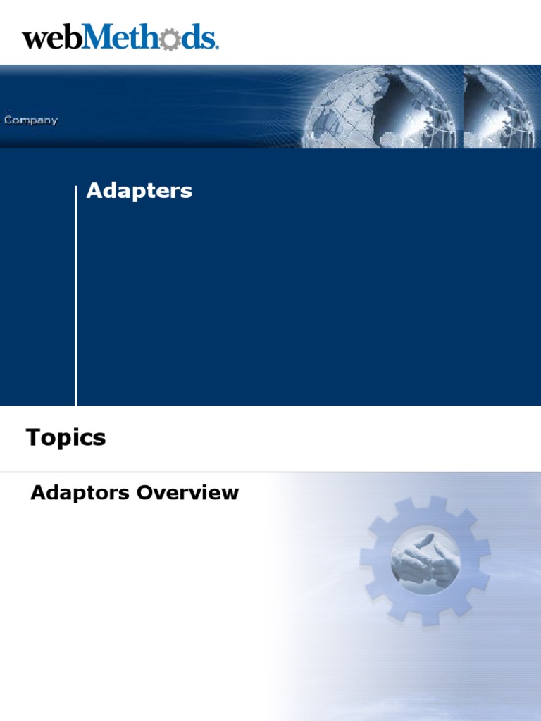 Webmethods Adaptors | PDF | Databases | Software Engineering