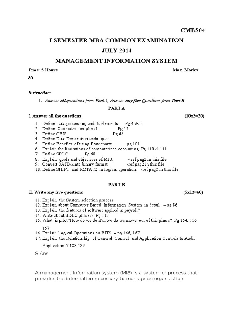 Cmbs 04-Management Information System | PDF | Bit | Management ...