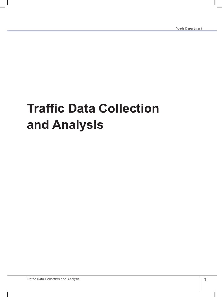 Traffic Data Collection Guidelines Botswana | PDF