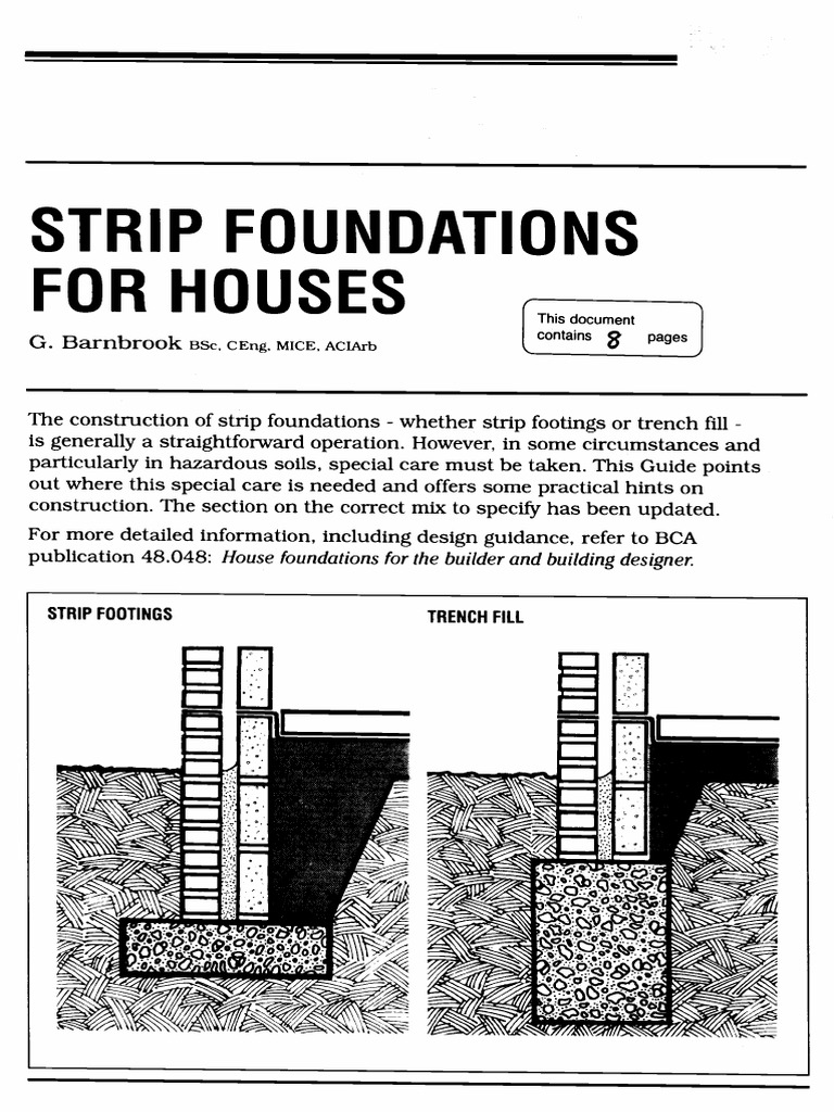 Strip Foudation Excavations | PDF | Excavation (Archaeology) | Trench