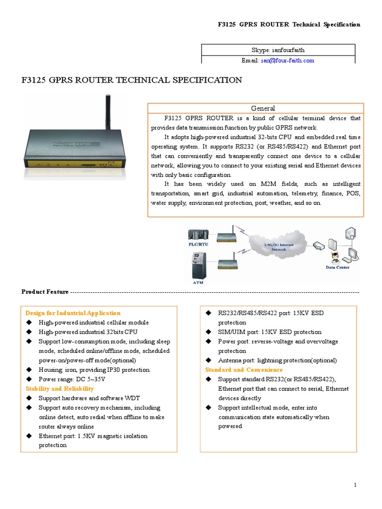 f3125 Gprs Router Specification | PDF | Telecommunications Standards ...