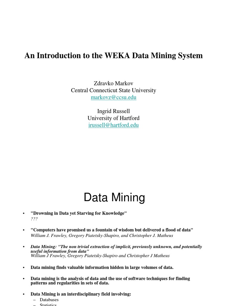 Weka Tutorial | PDF | Data | Information Retrieval Weka Tutorial | PDF | Data | Information Retrieval