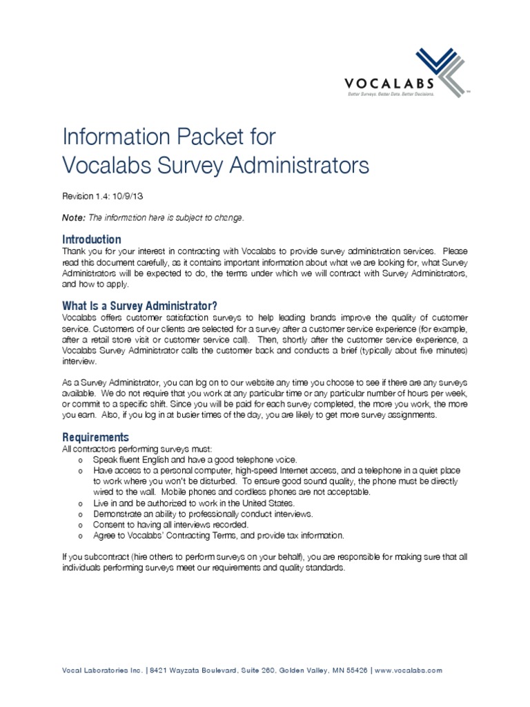 Survey Administrator | PDF | Survey Methodology | Independent Contractor