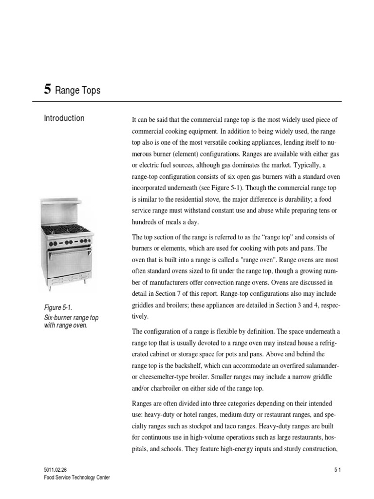 5 Range Tops | PDF | Cookware And Bakeware | Oven
