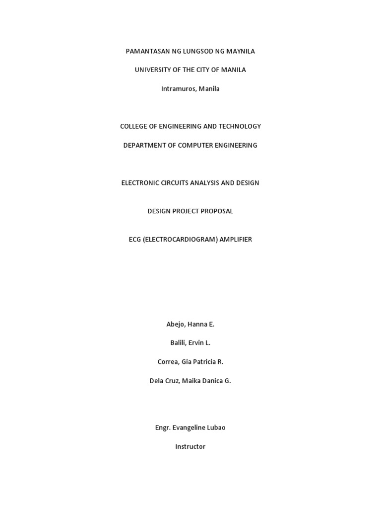 ECG Sample Experiment | PDF | Amplifier | Electrocardiography