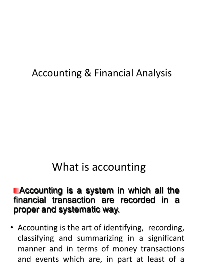 Accounting and Financial Analysis Overview | PDF | Debits And Credits ...