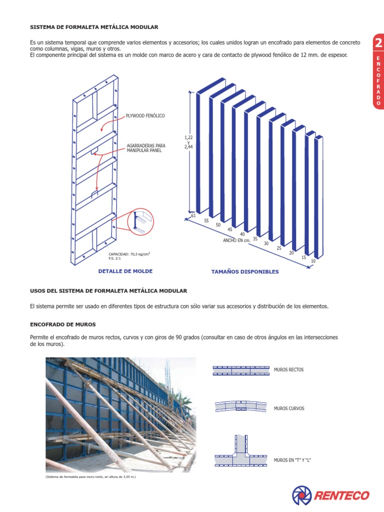 Sistema Modular de Formaleta Metálica | PDF | Hormigón | Naturaleza