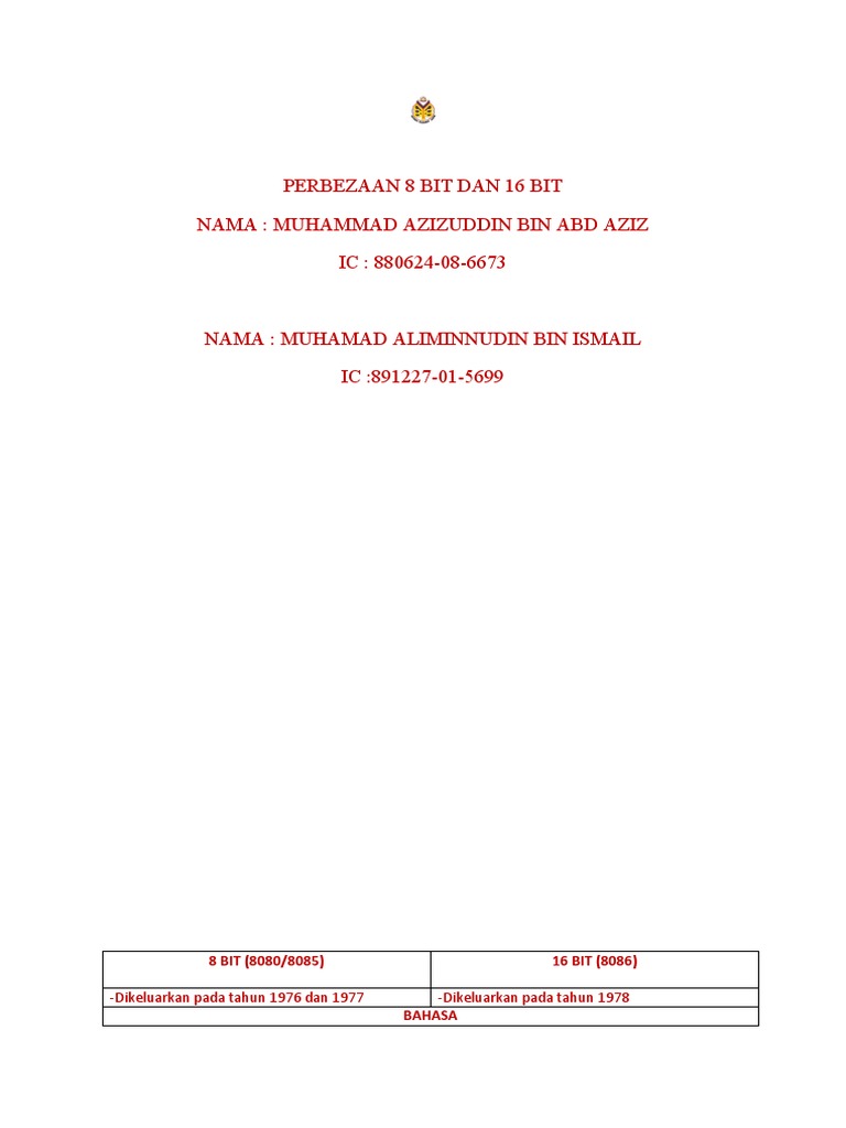 Perbezaan 8 Bit Dan 16 Bit | PDF