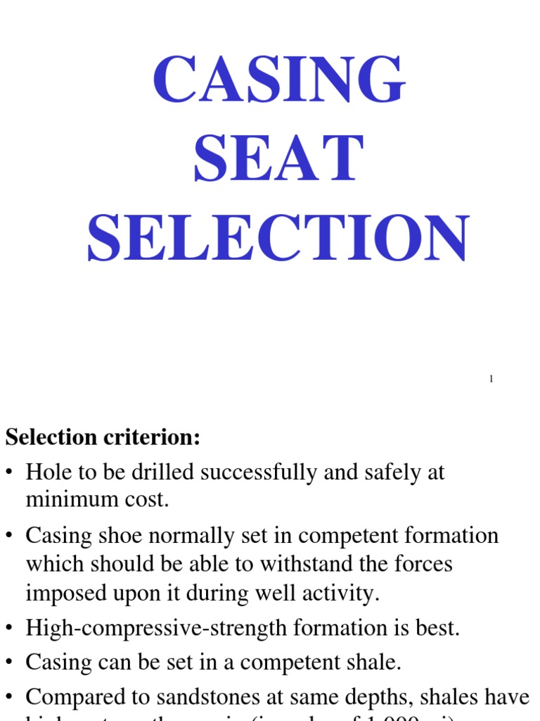 CSG Seat 1 | PDF | Casing (Borehole) | Geotechnical Engineering