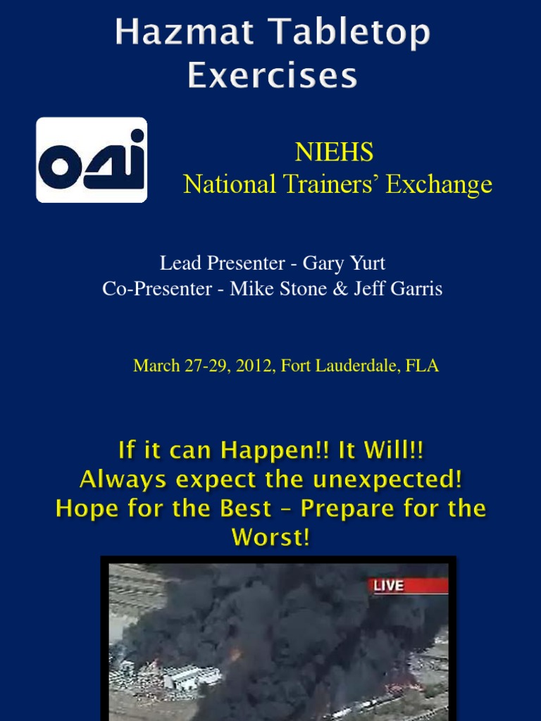 54 Tabletop Exercises | PDF | Dangerous Goods | Safety