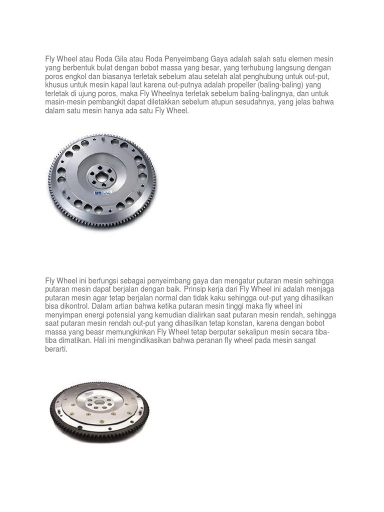Fungsi dan Peran Fly Wheel pada Mesin | PDF | Piston | Mesin Pembakaran ...