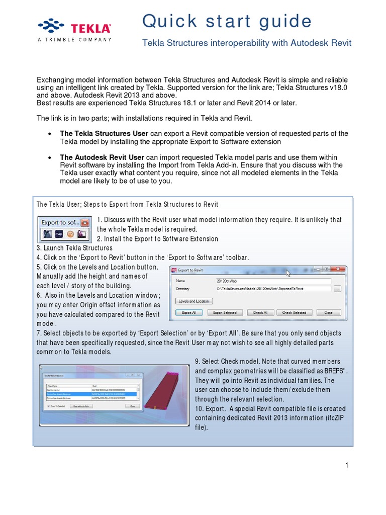Tekla Revit Interoperabilidad | PDF | Autodesk Revit | Interoperability