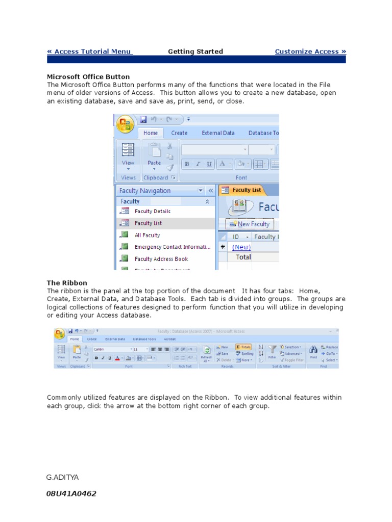 Access Tutorial Menu07 | PDF | Databases | Data Management