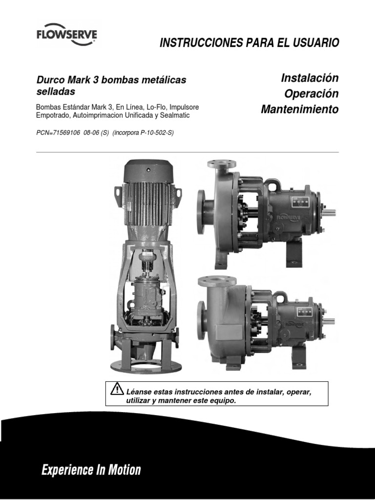 Inst - Manual Bombas DURCO Esp. 71569102-Ea4 | PDF | Bomba | Temperatura